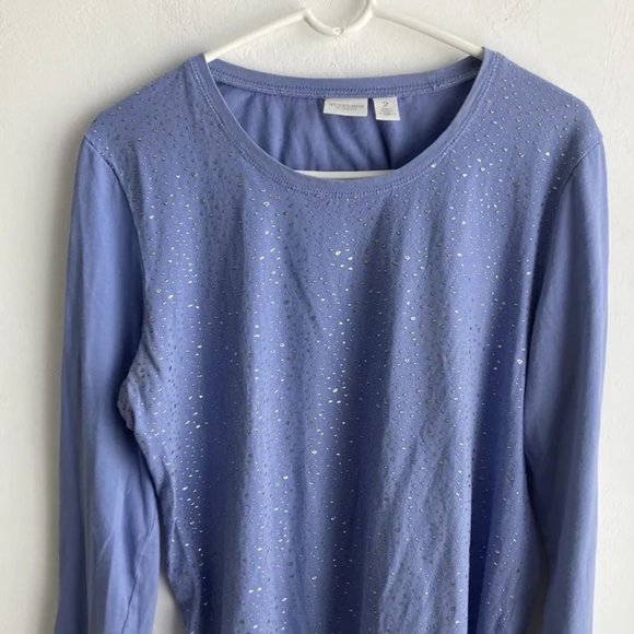 Chico's | Tops | Chicos Weekends Womans Top Sz 2l Sequined Long Sleeves ...